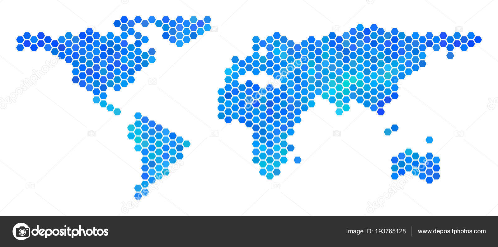 Blue Hexagon World Map Stock Photo by ©ahasoft 193765128