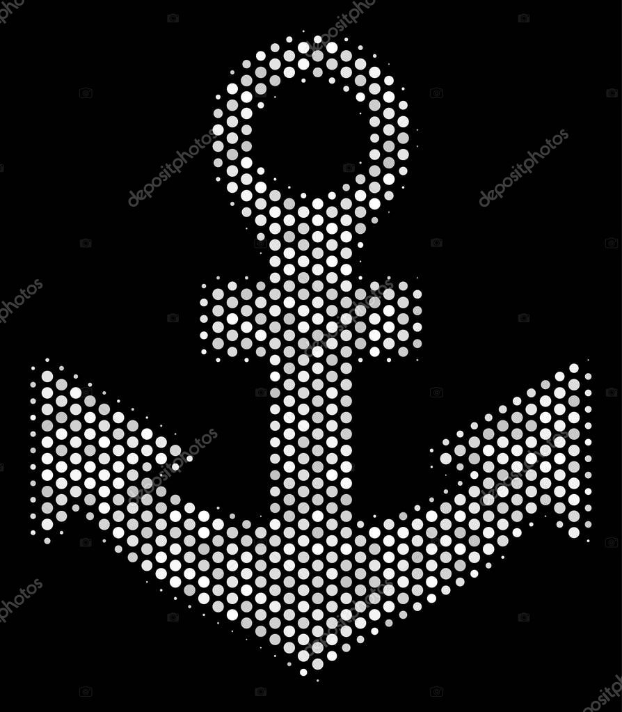 Icono de Ancla de Pixel Blanco 2023