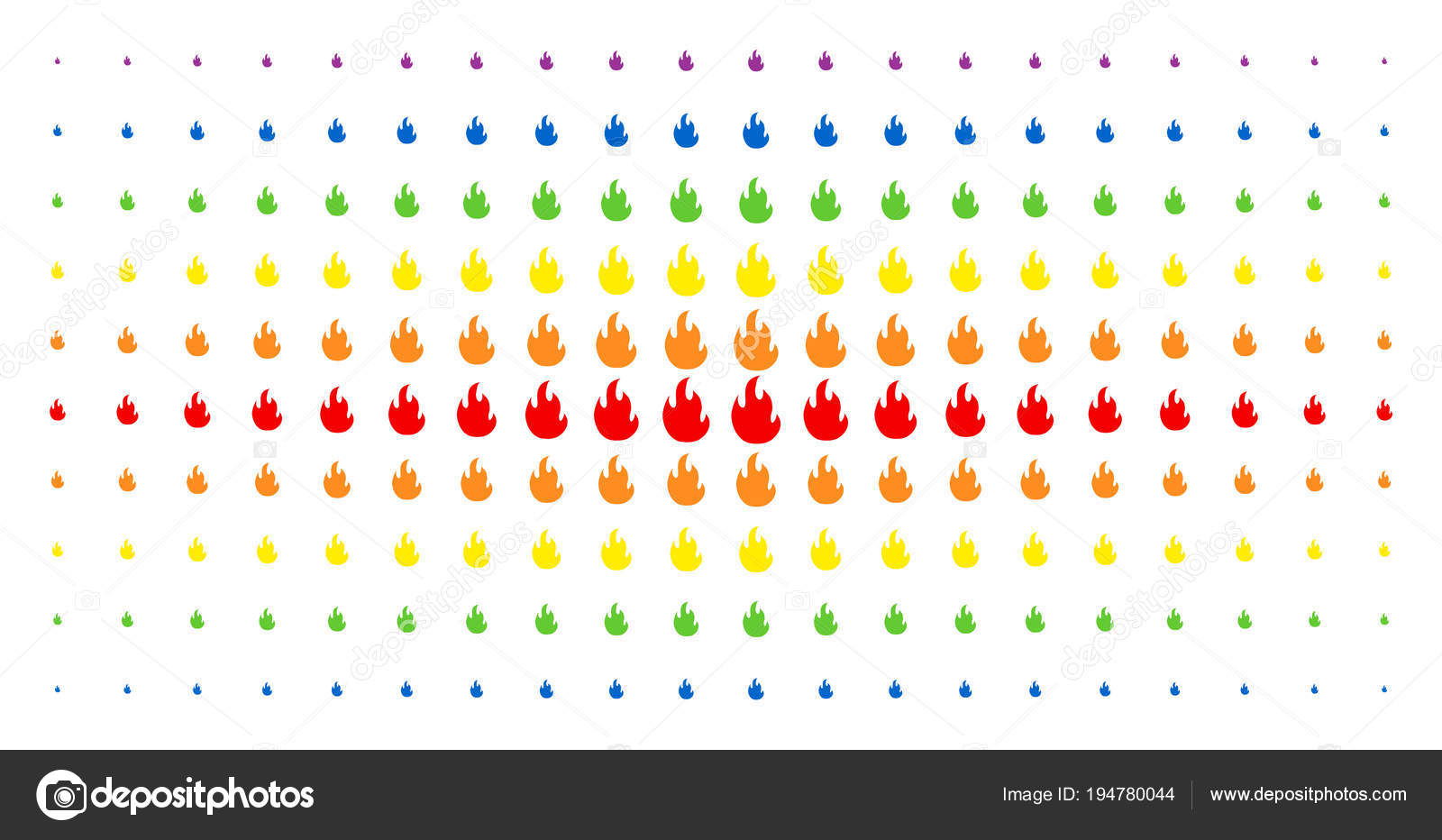 Fire Flame Spectrum Halftone Effect — Stock Vector © ahasoft #194780044