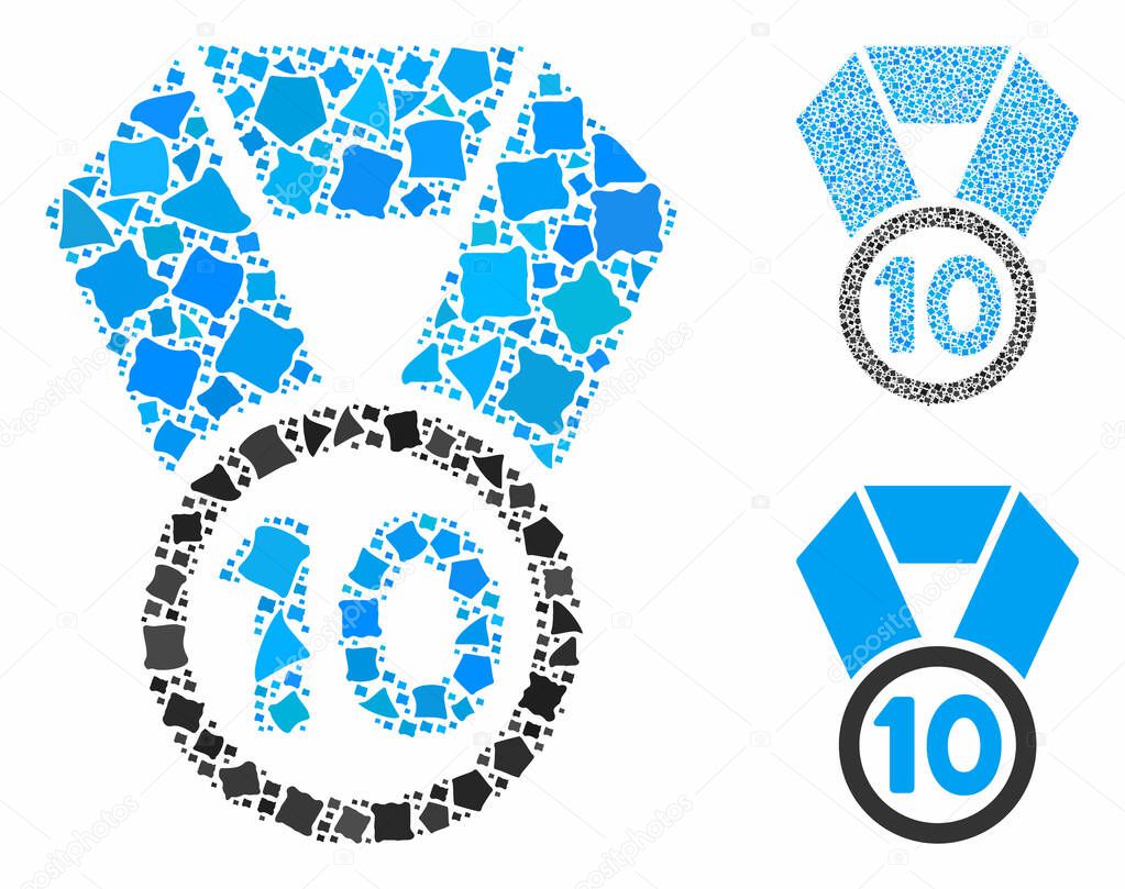 Décimo lugar medalla Composición Icono de Elementos Abruptos 2022