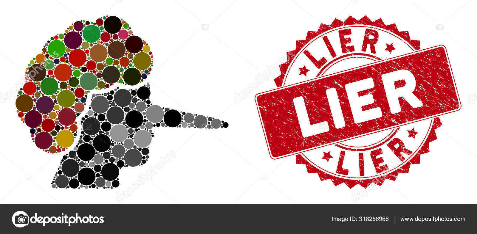 Mosaic Lier with Textured Lier Stamp — Stock Vector © ahasoft #318256968