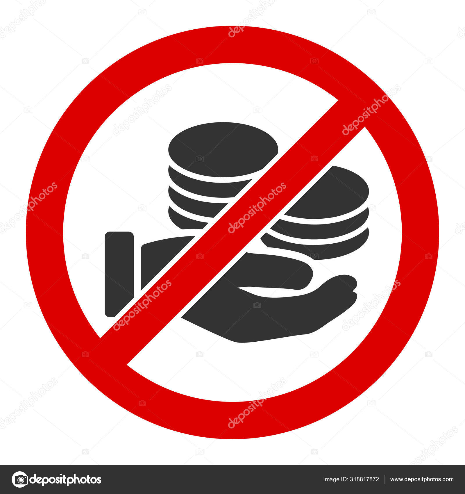 Flat Raster No Pay Coins Icon Stock Photo by ©ahasoft 318817872
