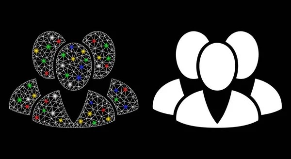 Icono de clientes 2D de malla de bengala con puntos de bengala 2024