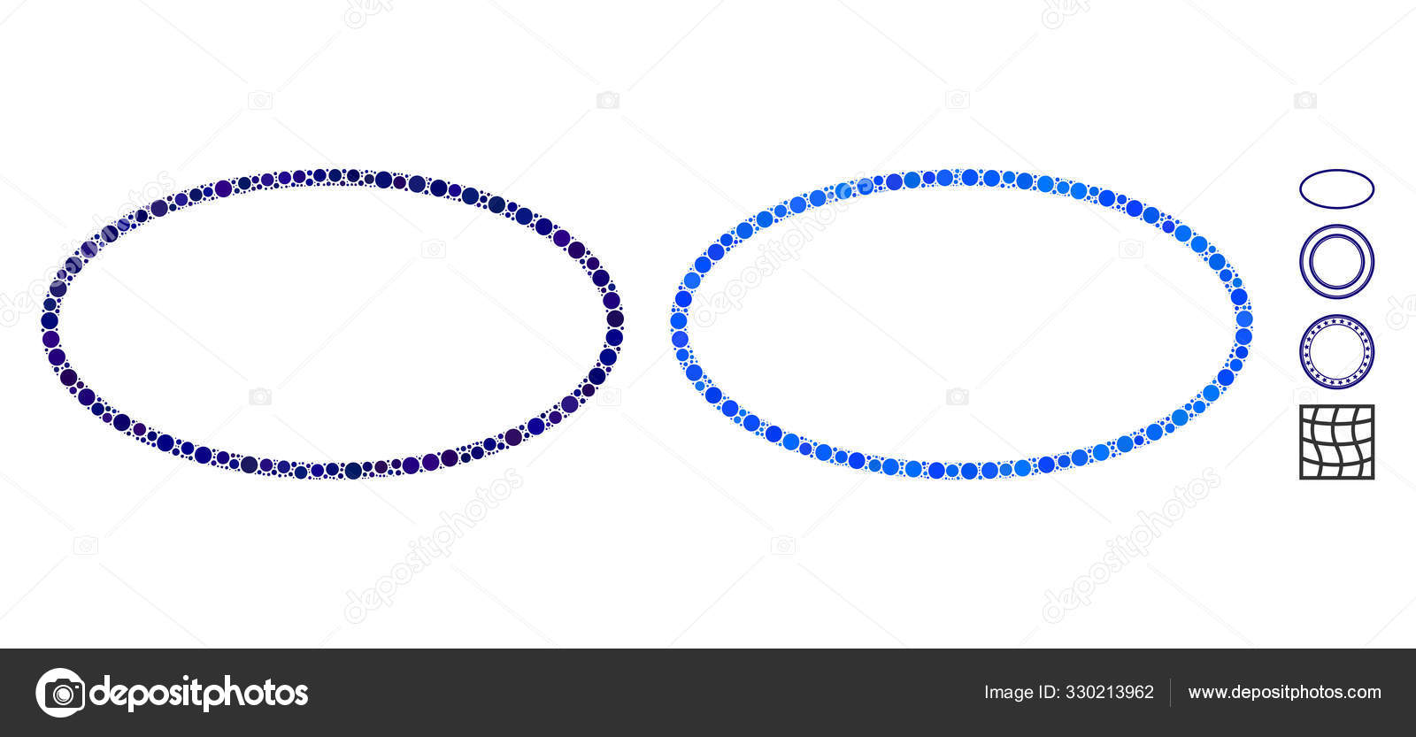 Oval Frame Composition Icon of Round Dots Stock Vector Image by ...