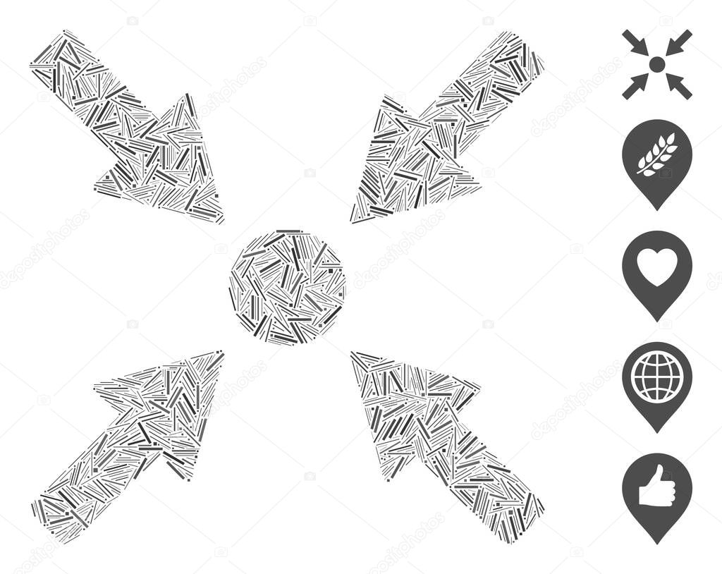 Línea Mosaico basado en el icono de marcador de mapa Ethereum. Mosaico ...