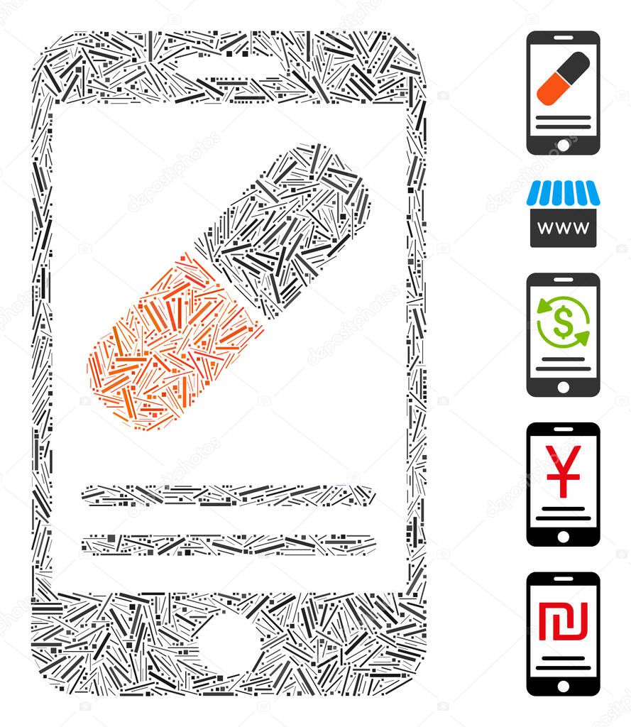 Hatch Mosaic basado en la medicación icono de información en línea ...