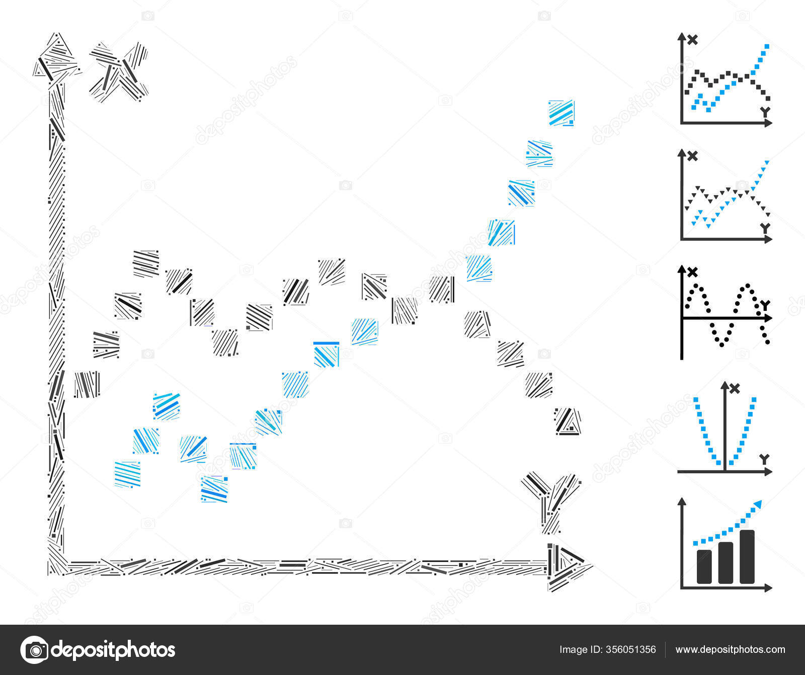 Dash Mosaic Based Functions Plot Icon Mosaic Vector Functions Plot ...