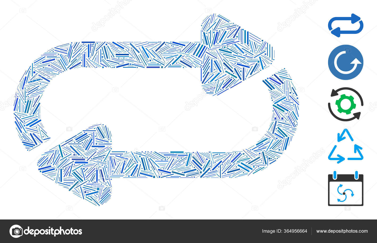 Line Mosaic Endless Repeat Icon United Thin Items Different Sizes Stock ...