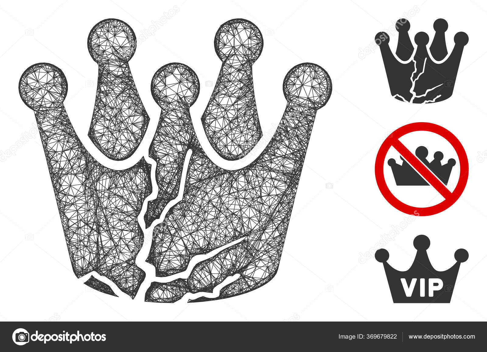 Corrupted Monarchy Polygonal Web Vector Mesh Illustration Stock ...