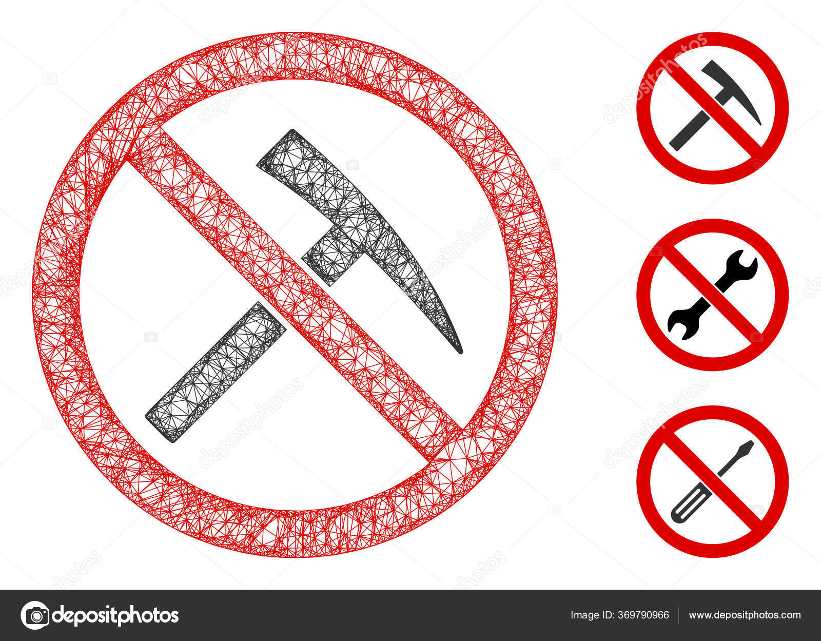 No Mining Tools Polygonal Web Vector Mesh Illustration Stock Vector by ...