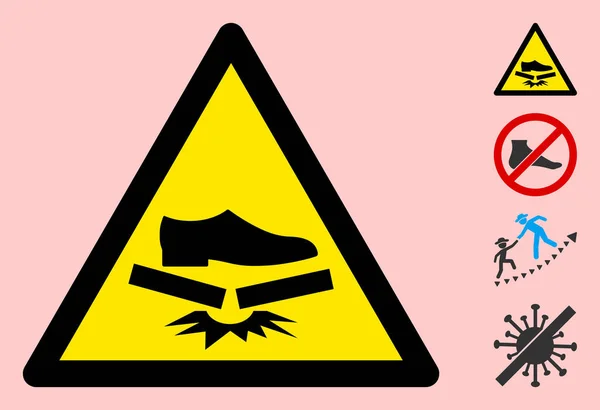 Vector Falling Stones Warning Triangle Sign Icon Stock Vector by ...