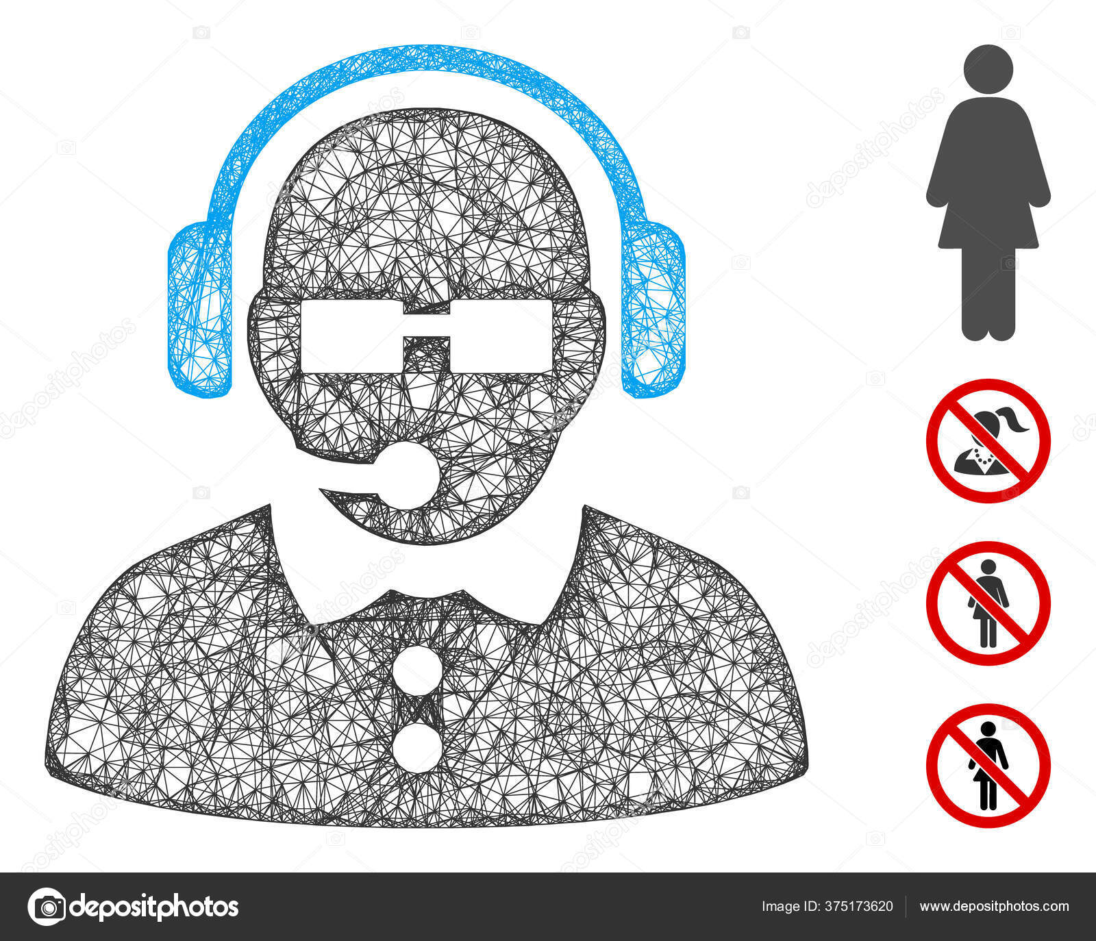Female Operator Web Vector Mesh Illustration — Stock Vector © ahasoft ...