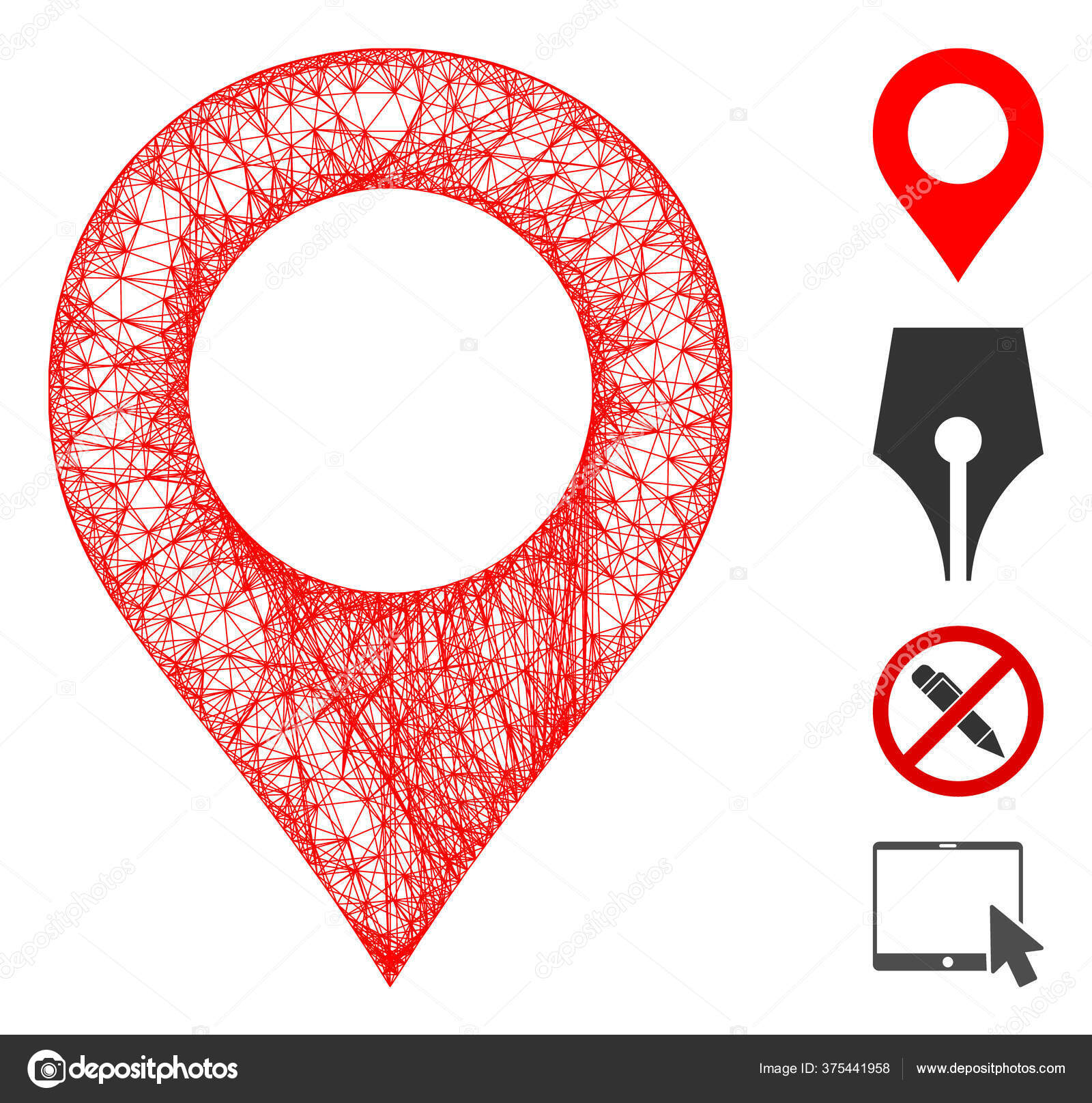 Map Marker Web Vector Mesh Illustration — Stock Vector © ahasoft #375441958