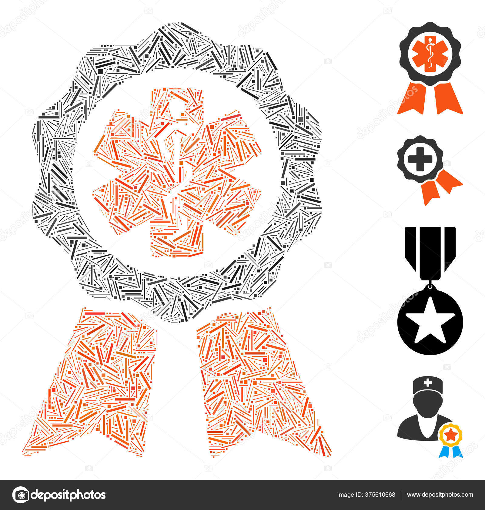 Linear Medical Seal Icon Vector Mosaic — Stock Vector © ahasoft #375610668