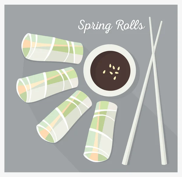 Spring rolls Vector Art Stock Images | Depositphotos