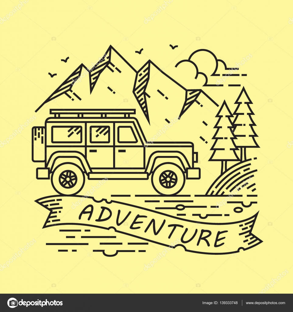 Jeep Adventure Vector Illustration Stock Vector by ©gunaonedesign 139333748