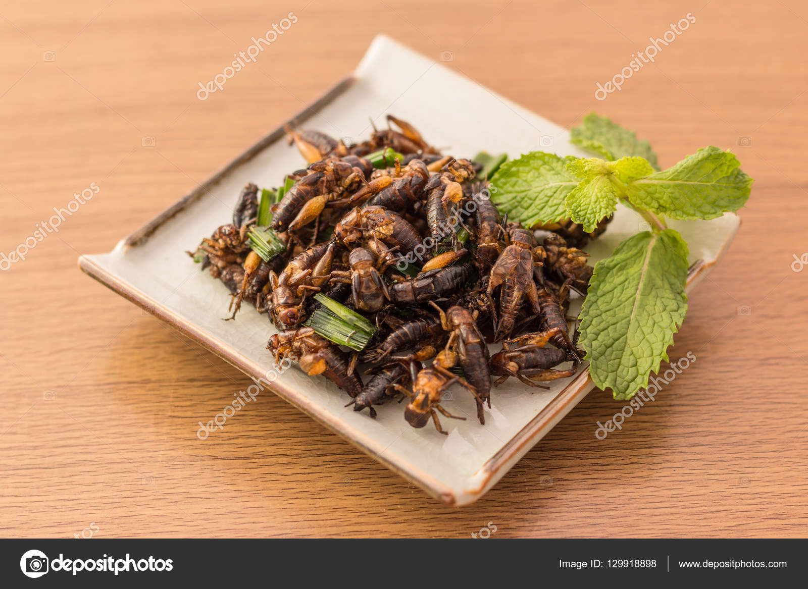 Serangga goreng Serangga kriket renyah dengan pandan setelah digoreng ...