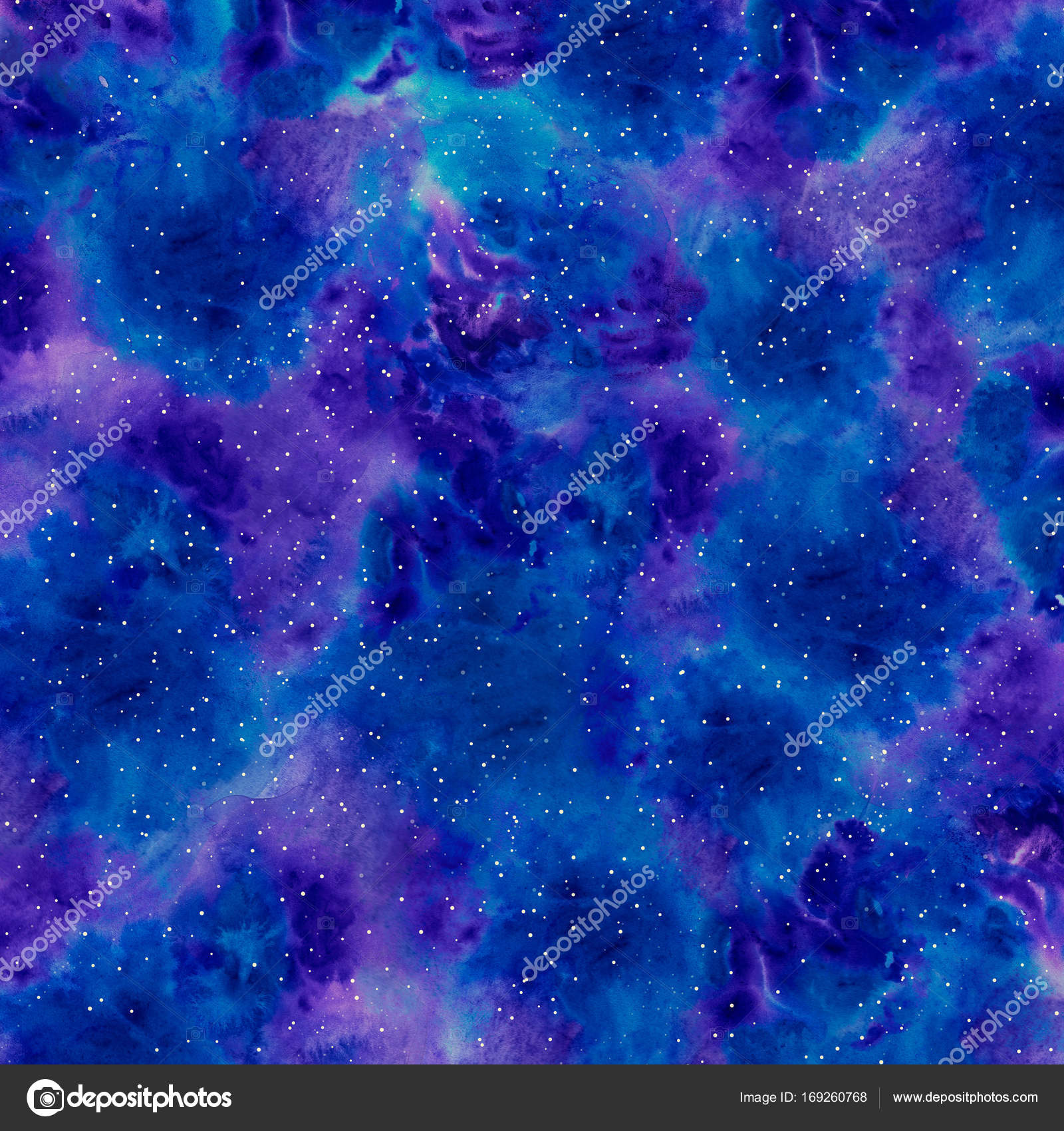 Watercolor space background, space sky with little stars Stock Photo by ...