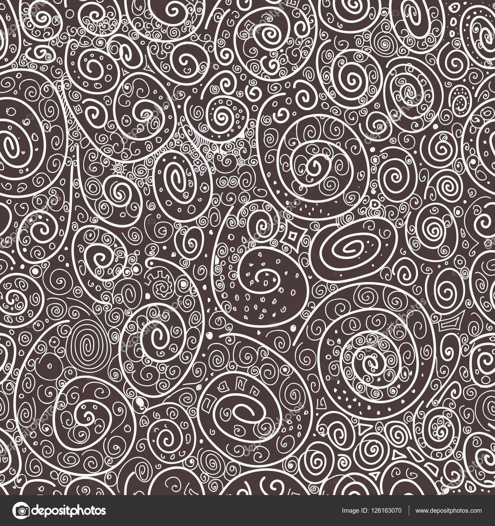 Abstract drawn with curls vector seamless texture. Wallpaper, ba Stock ...