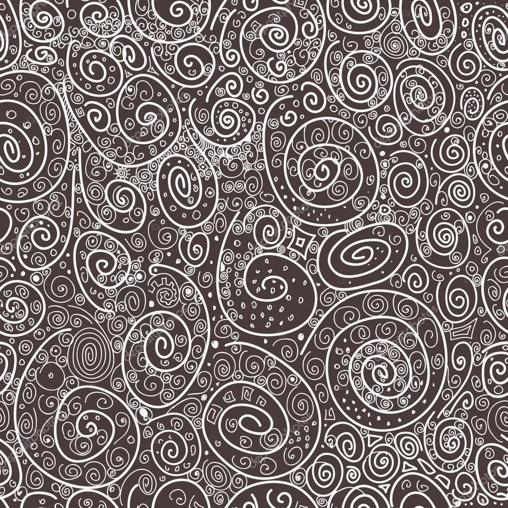 Abstract drawn with curls vector seamless texture. Wallpaper, ba Stock ...