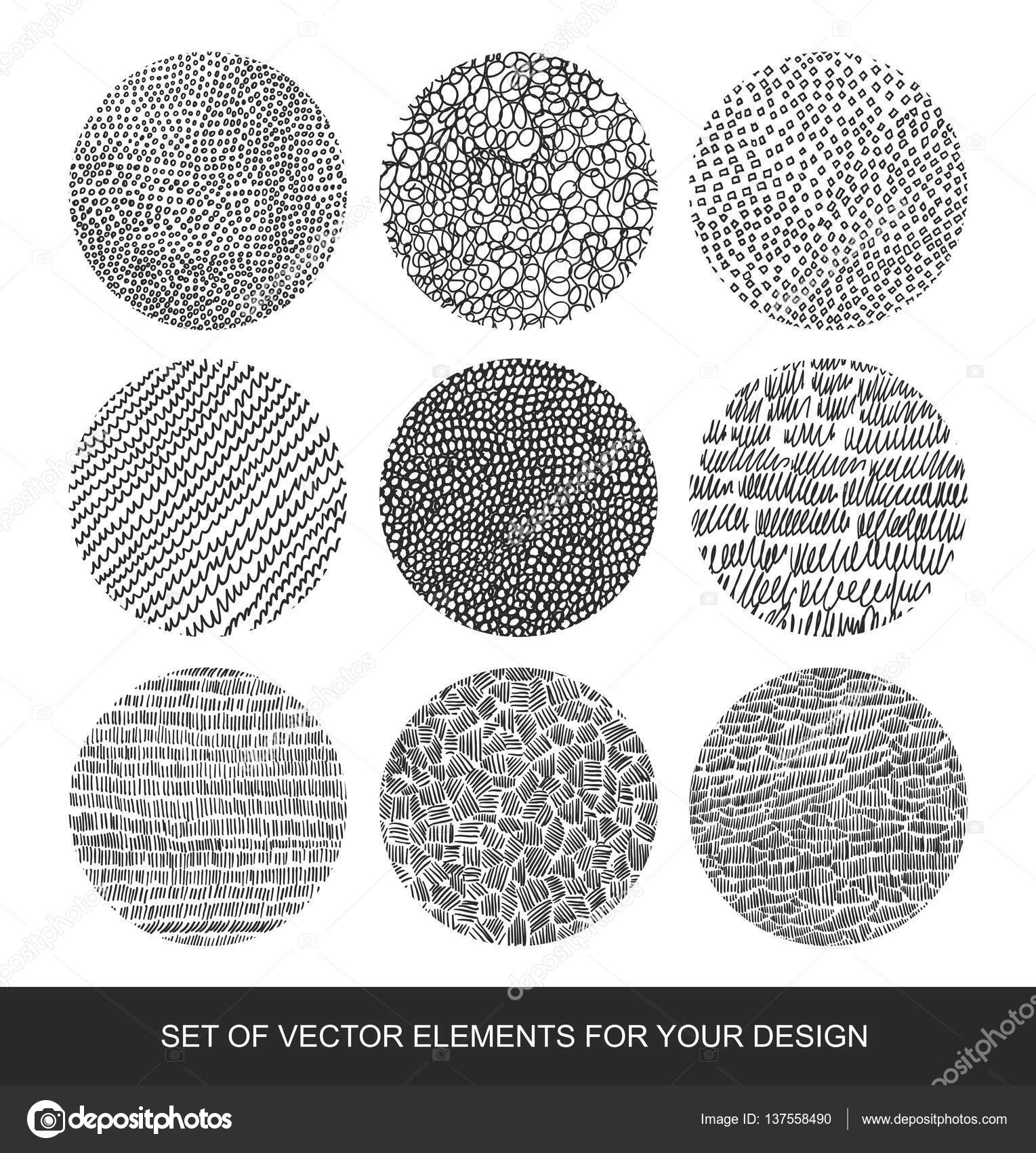 Collection isolated textures, brushes, graphics, design element. Stock ...