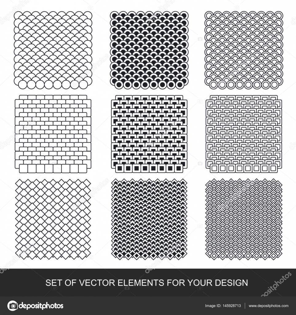 Collection of textures, pattern, brushes, Geometric graphics, de Stock ...