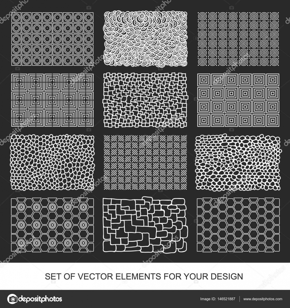 Collection of textures, pattern, brushes, Geometric graphics, de Stock ...