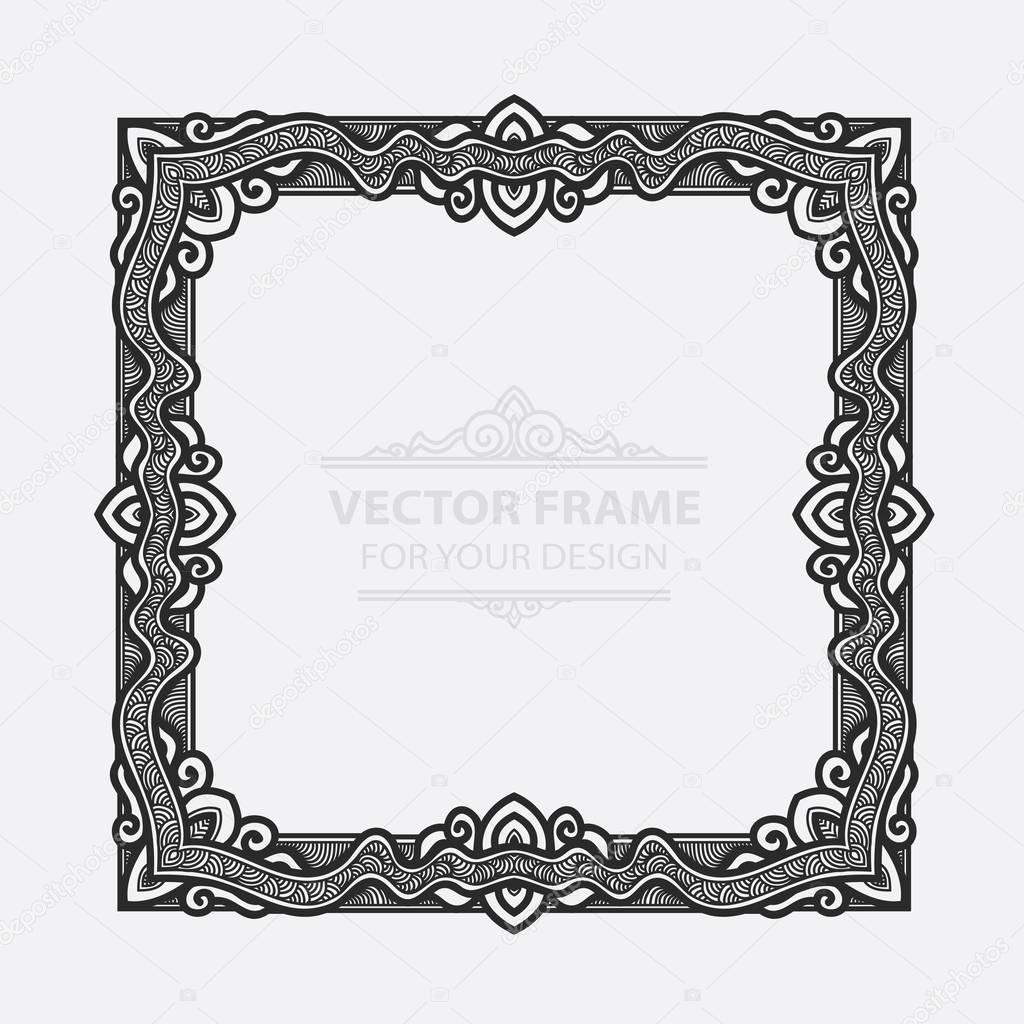 Vintage vector set retro frame, tarjetas. Grabado floral real de Vector ...
