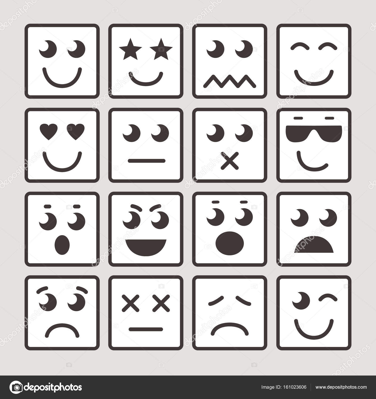 Set of Graphic Emoticons. Collection of Emoji. Smile icons. Isol Stock ...