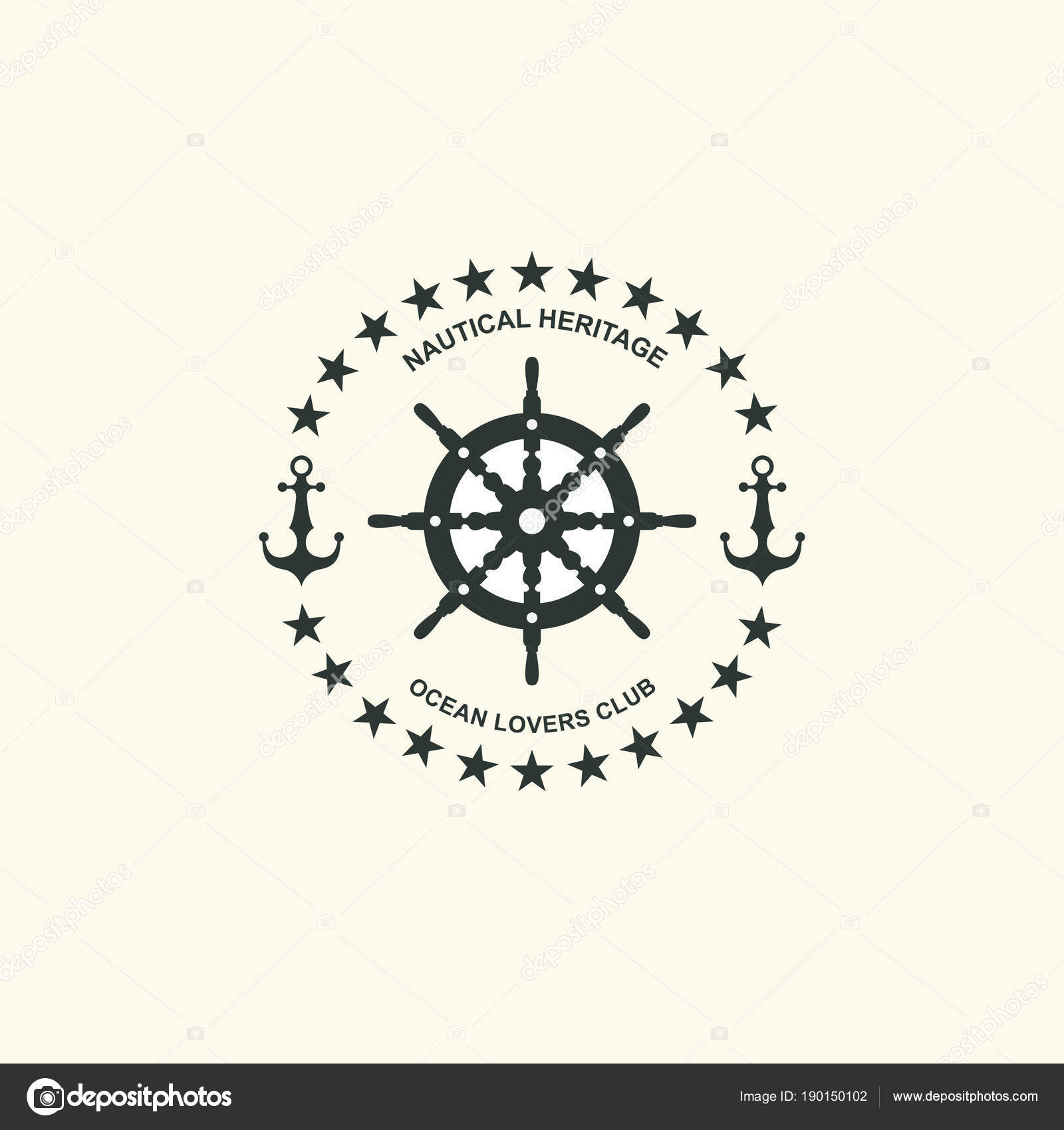 Sea and nautical typography badge and design element. Template f Stock ...