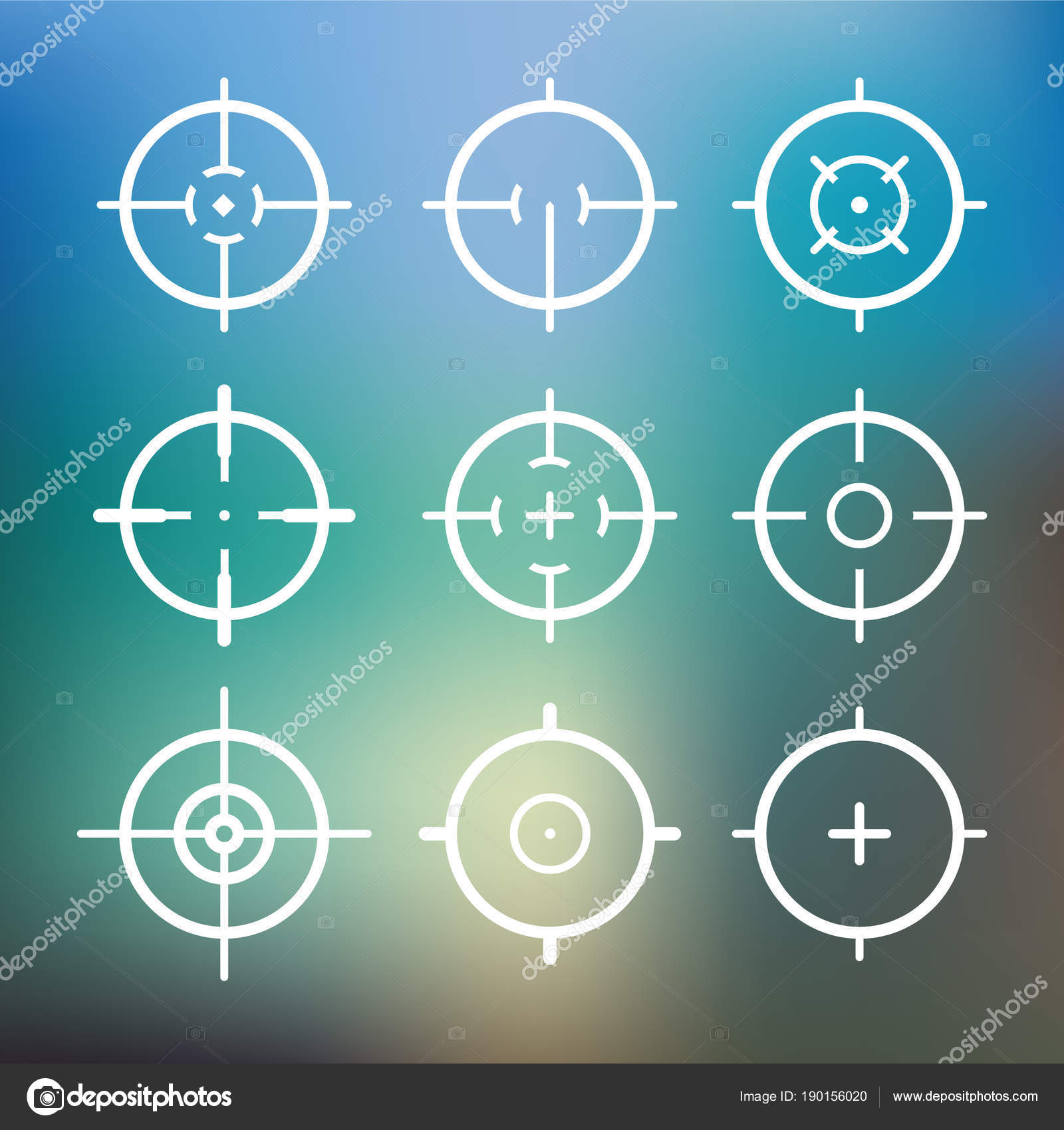Different icon set of targets and destination. Target and aim, t Stock ...