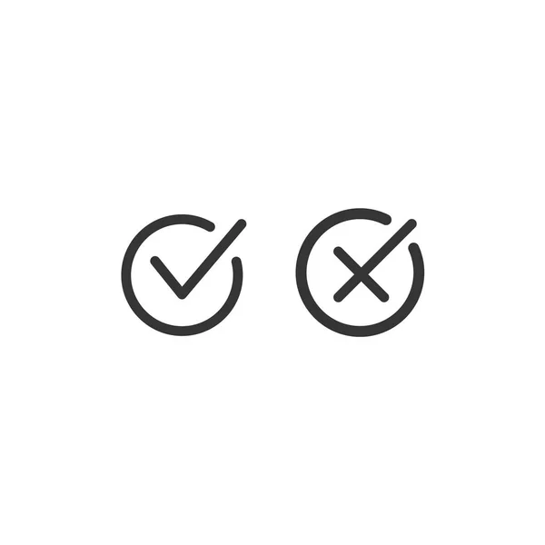 Tick and cross signs. Symbols yes and no, accept or decline symbol ...