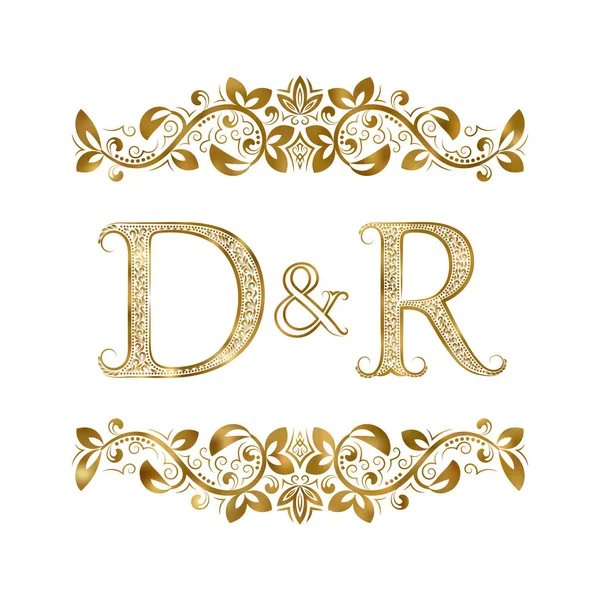 Vintage Initials Logo Symbol Letters Surrounded Ornamental Elements ...