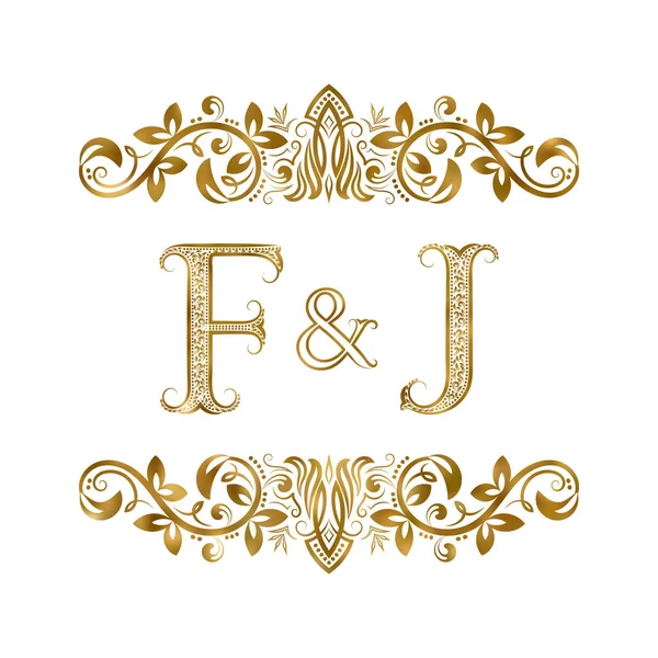 F and F vintage initials logo symbol. The letters are surrounded by ...