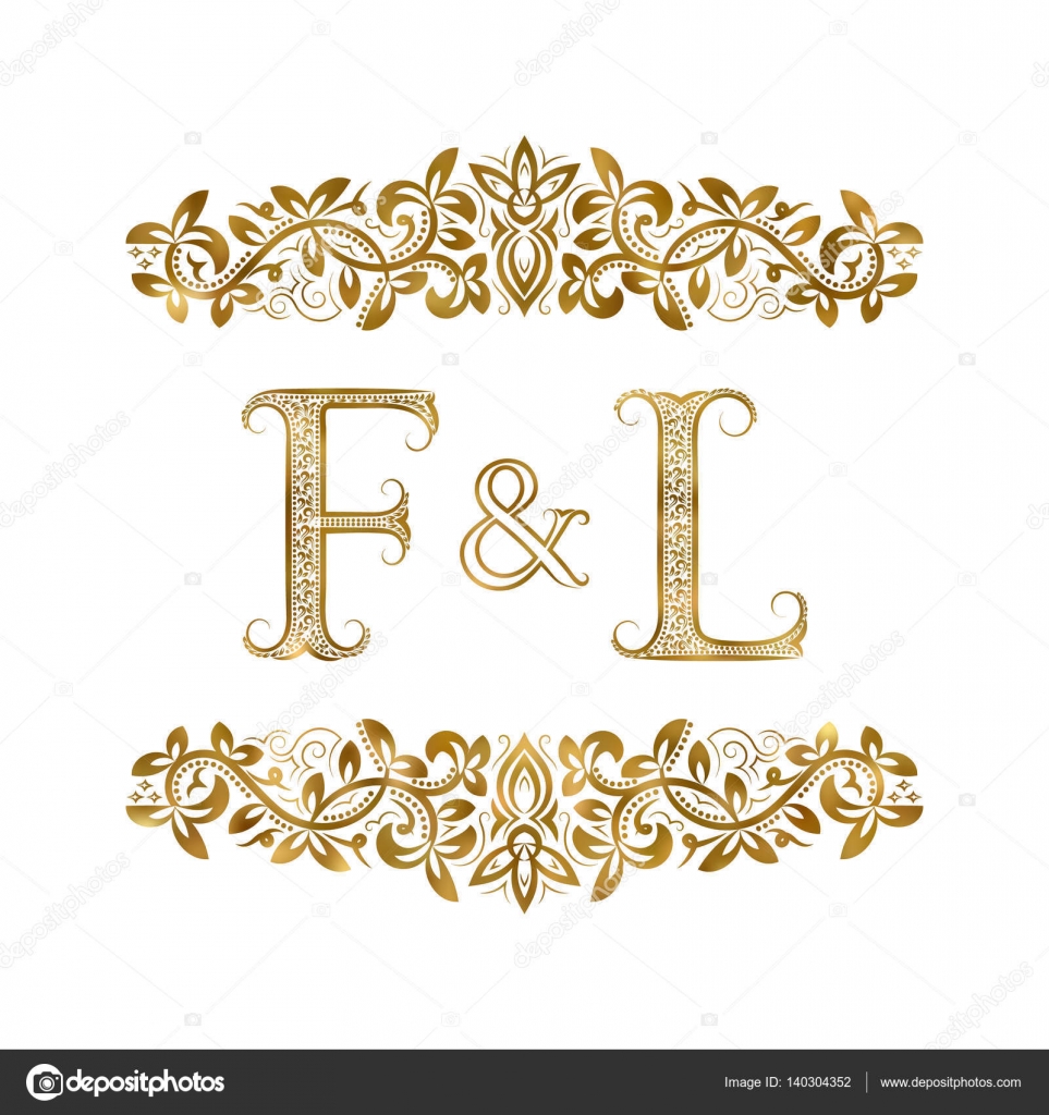 F and L vintage initials logo symbol. The letters are surrounded by ...