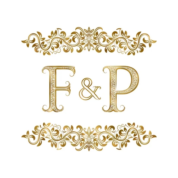 F and F vintage initials logo symbol. The letters are surrounded by ...