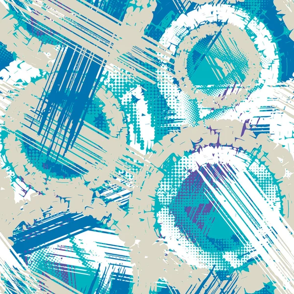 Abstract grunge seamless chaotic pattern with brushstrokes, blots ...
