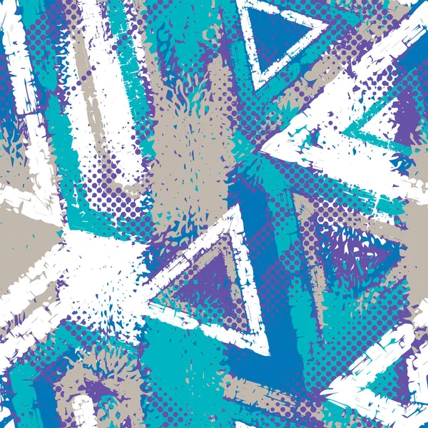 Abstract grunge seamless chaotic pattern with brushstrokes, blots ...