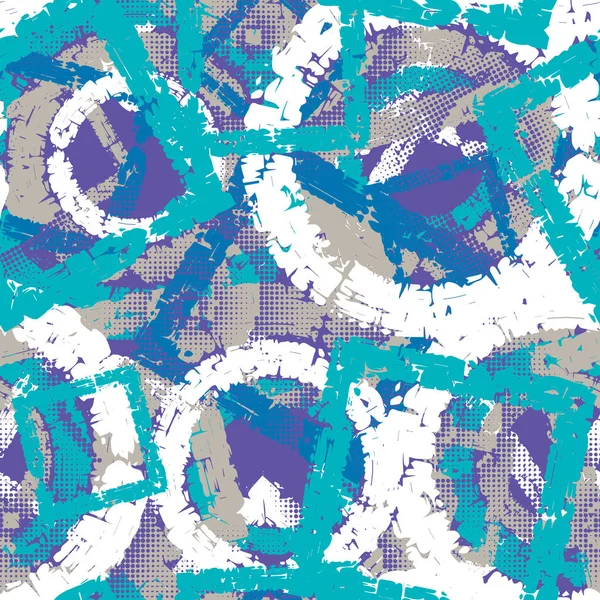 Abstract grunge seamless chaotic pattern with brushstrokes, blots ...