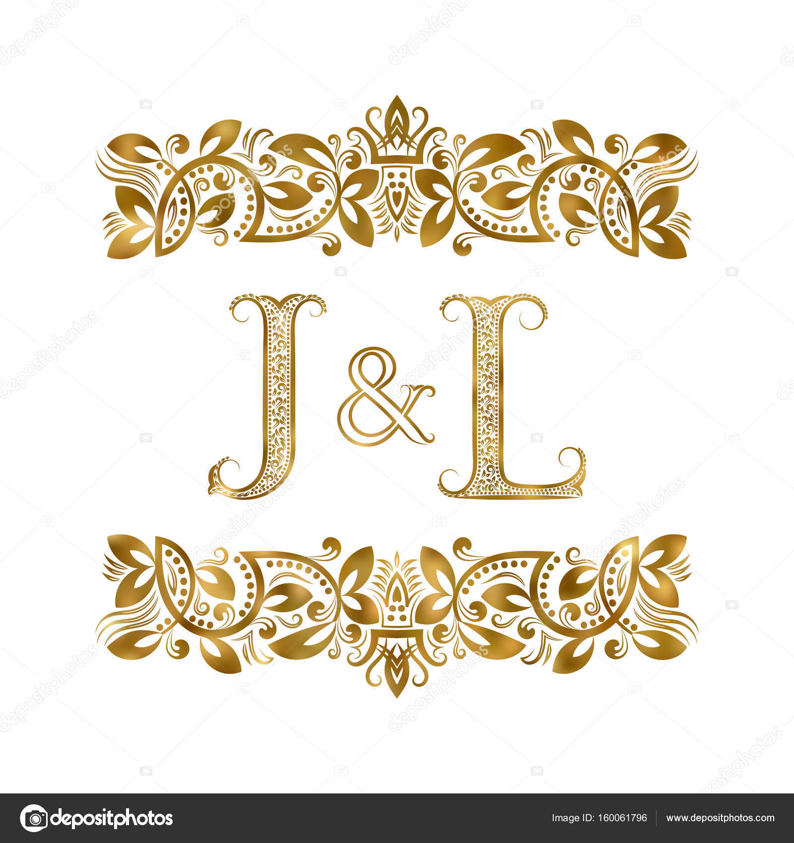 J and L vintage initials logo symbol. The letters are surrounded by ...