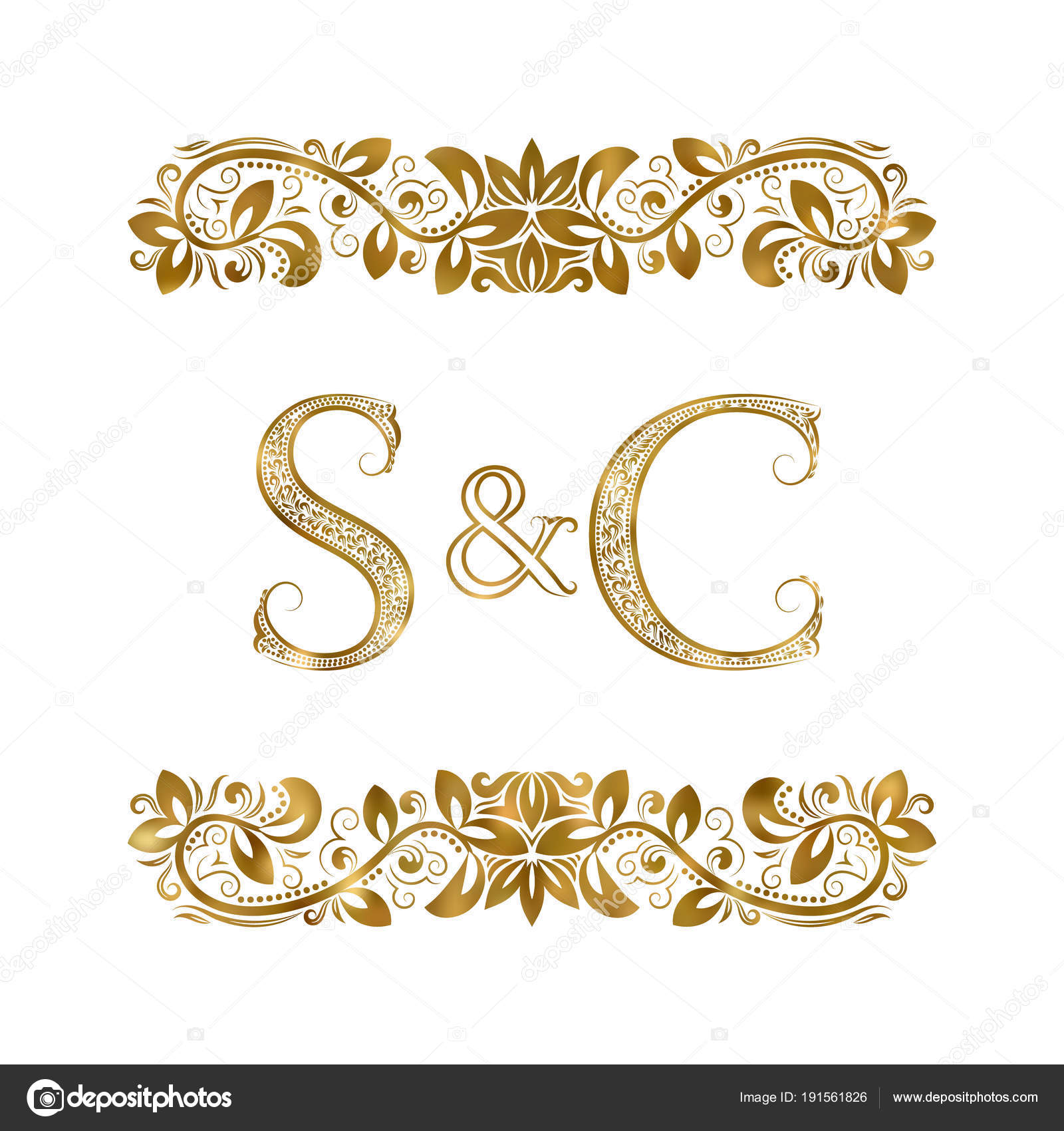 S and C vintage initials logo symbol. The letters are surrounded by ...