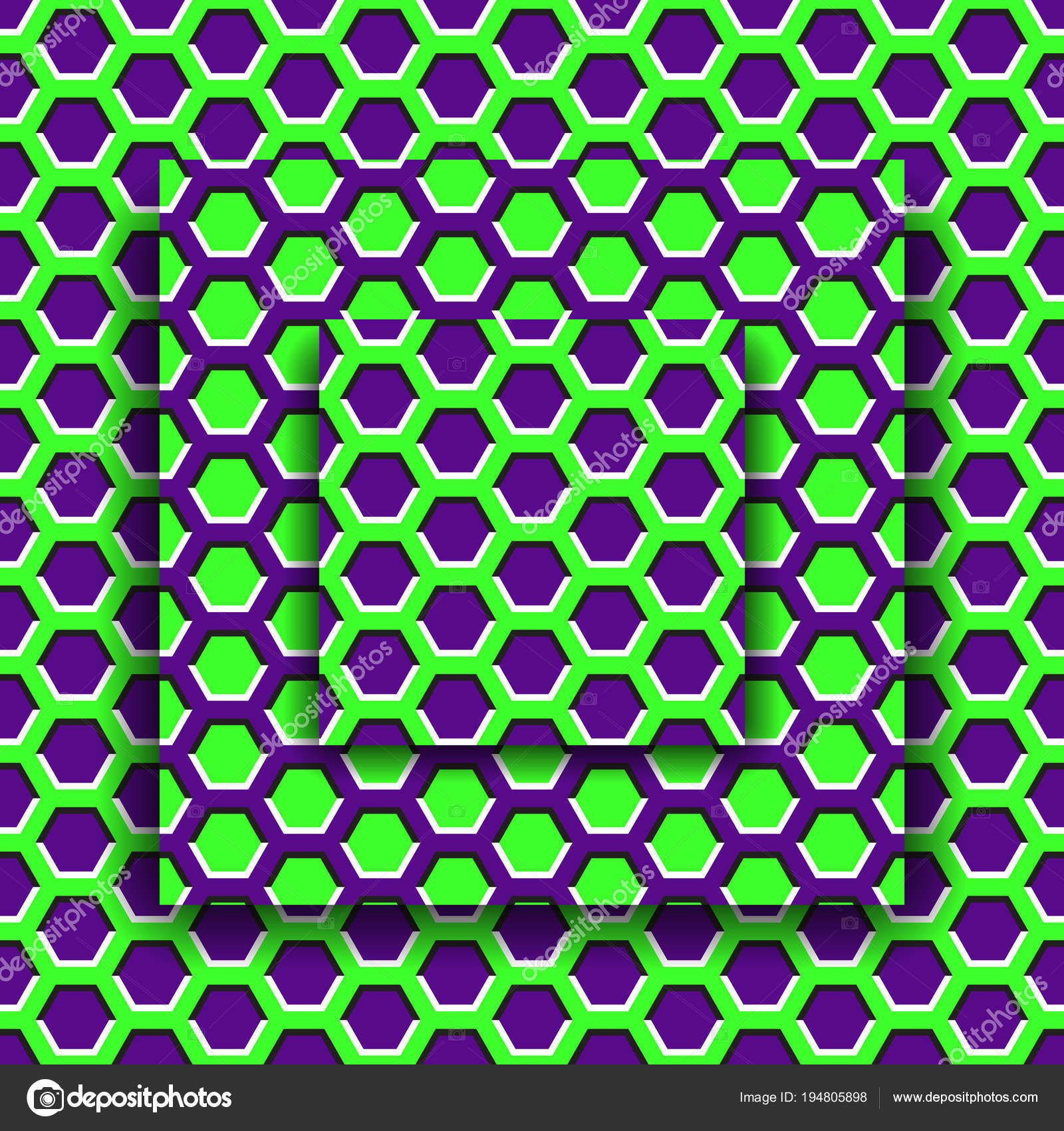 Moving platforms with a hexagonal pattern. Optical illusion background ...