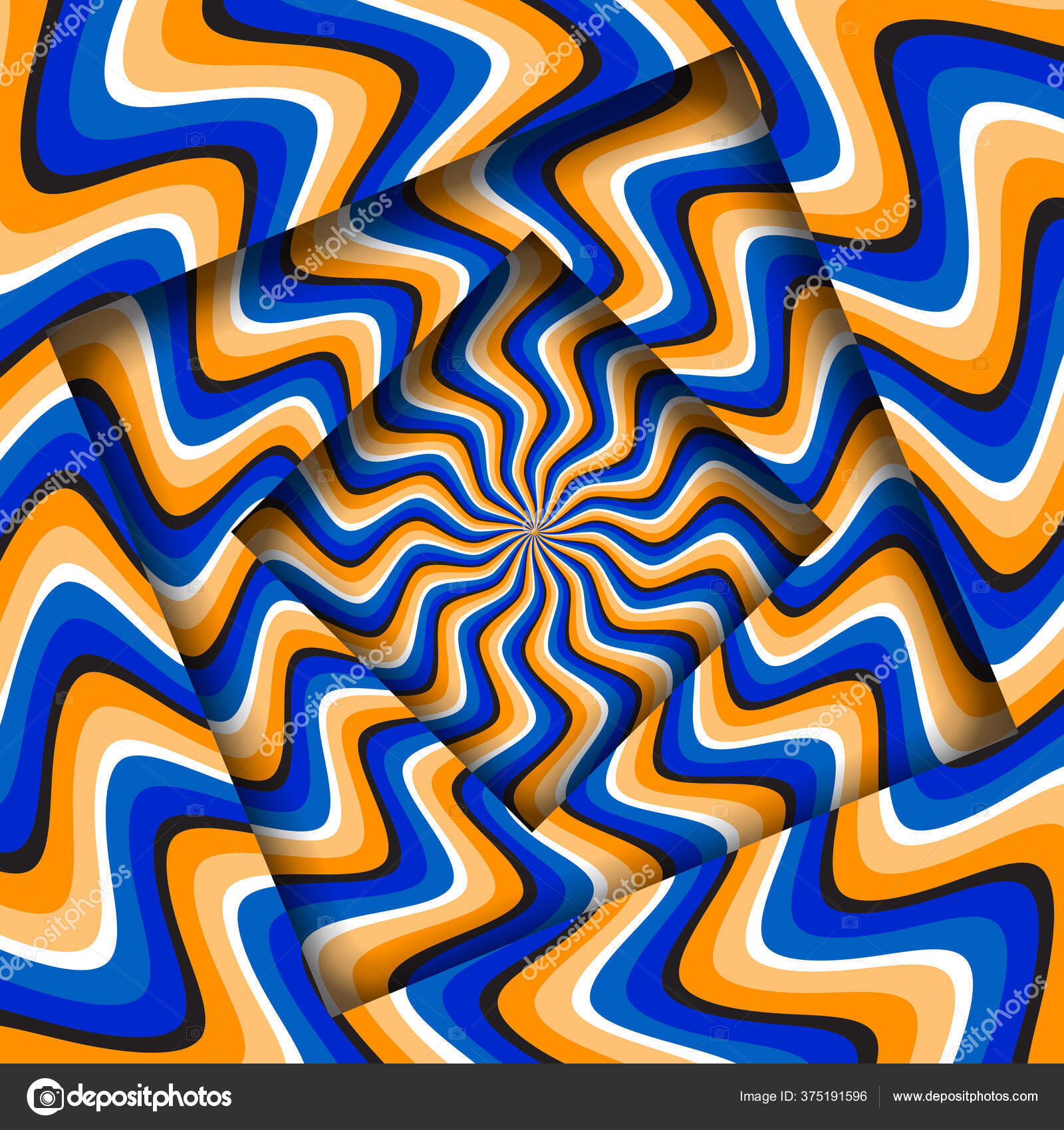 Abstract Turned Frames Rotating Blue Orange Curved Stripes Pattern ... Abstract Turned Frames Rotating Blue Orange Curved Stripes Pattern ...