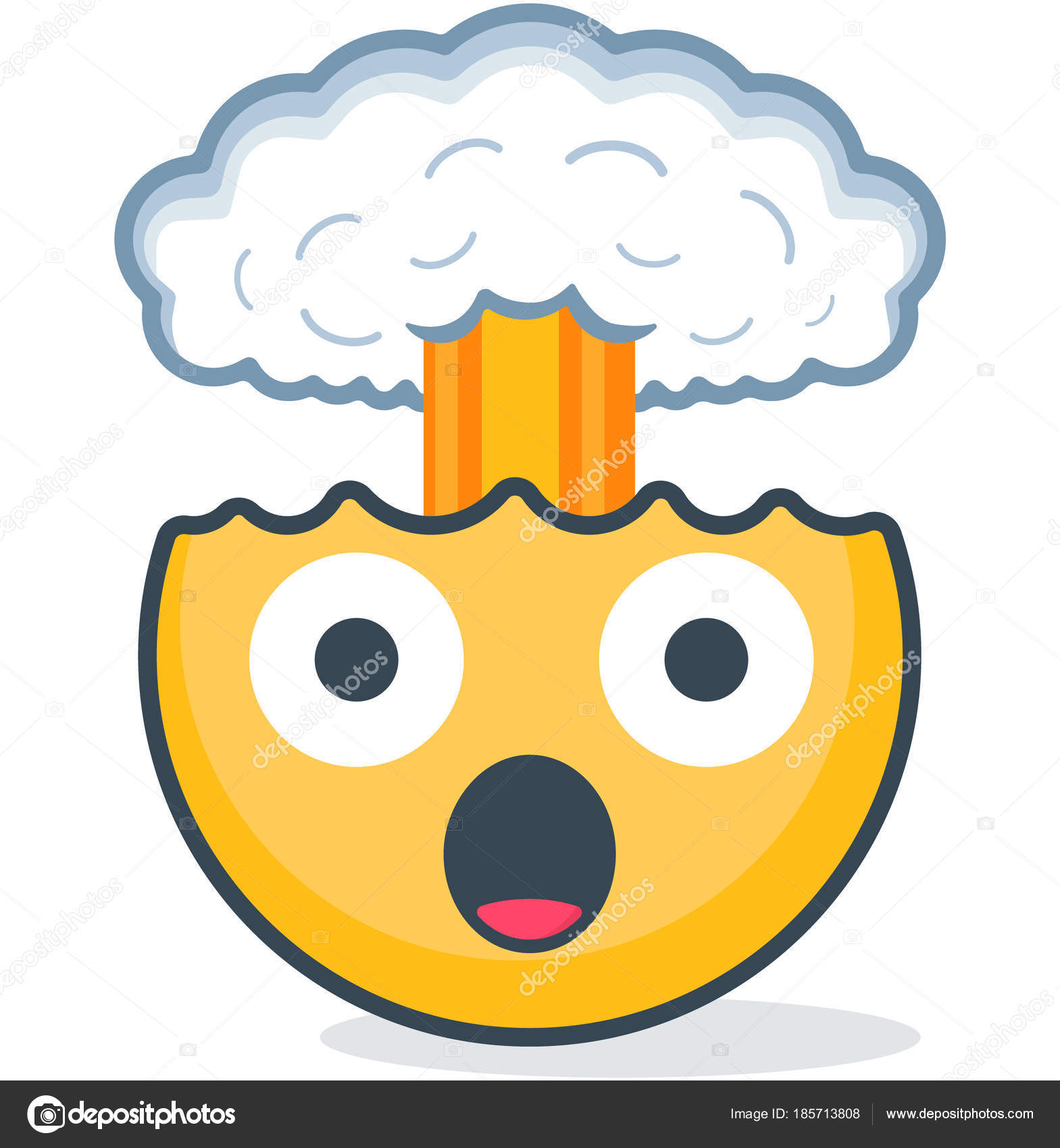 Emoticono de explosión de cabeza aislada.Emoticono vectorial . vector ...