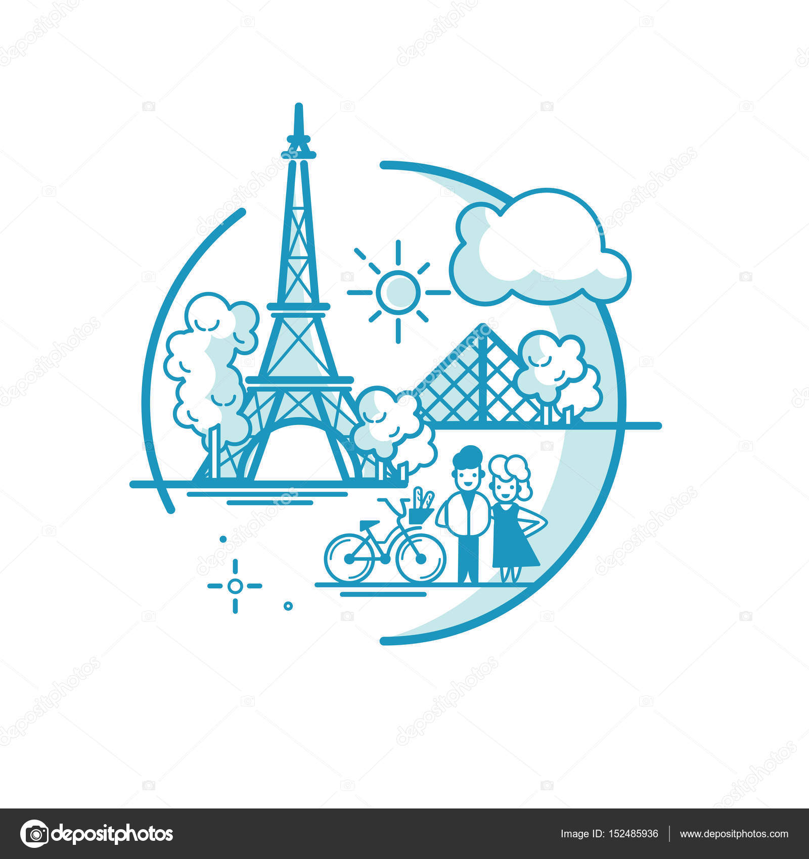 Paris vector illustration. Stock Vector by ©ring-ring 152485936