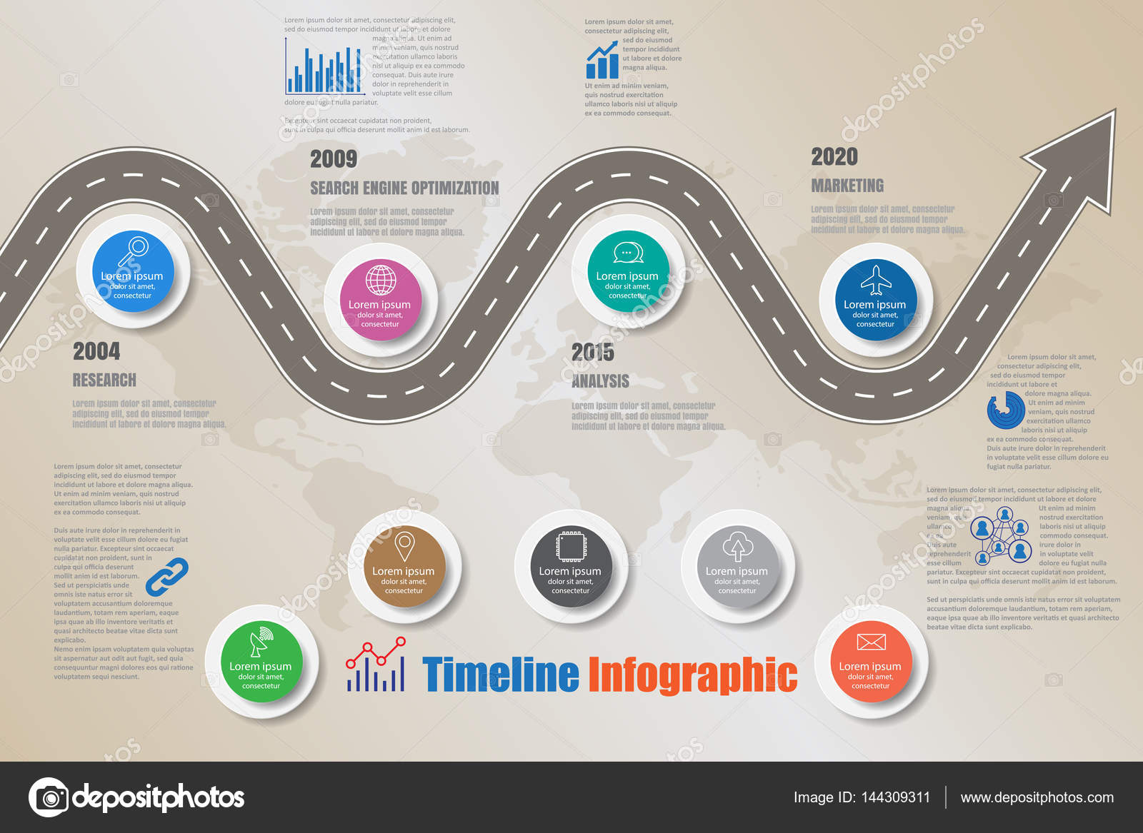 Road map Timeline Infographic, Vector Illustration Stock Vector by ...