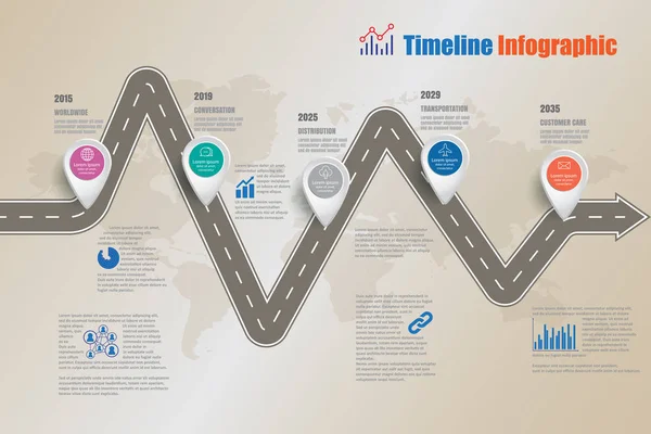 Road map Timeline Infographic, Vector Illustration Stock Vector by ...
