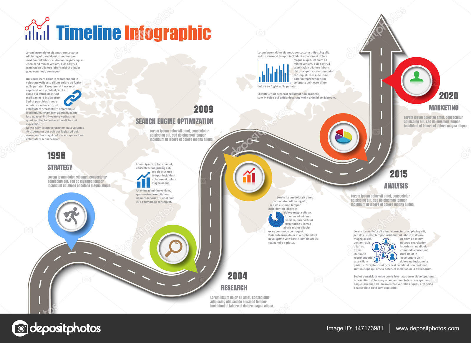 Road map Timeline Infographic, Vector Illustration Stock Vector by ...