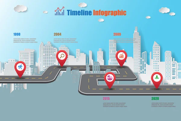 City Timeline Infographic, Vector Illustration Stock Vector by ...