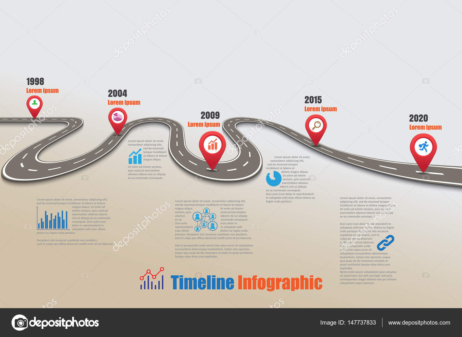 Road map Timeline Infographic, Vector Illustration Stock Vector by ...
